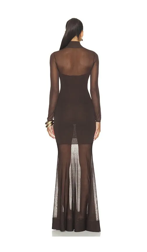 SEROYA Angie Knit Dress In Brown