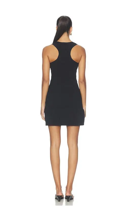 PEACHY DEN Deba Shirred Tank Dress In Black