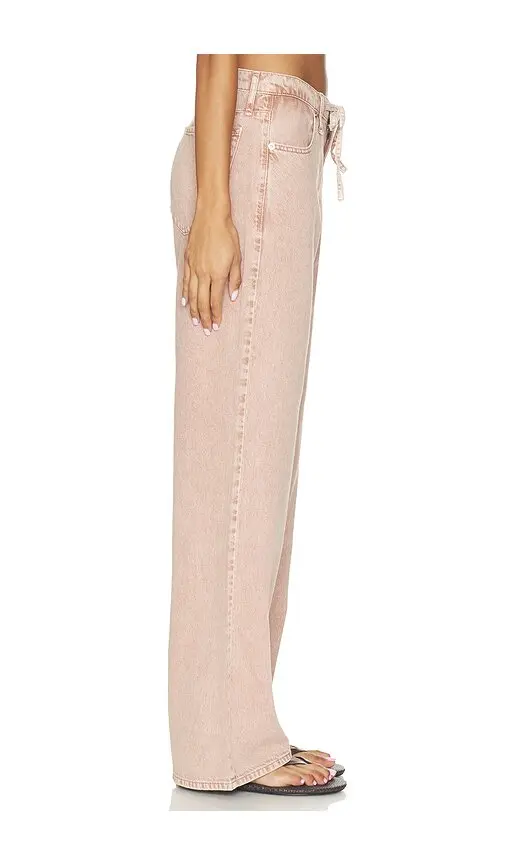Rag & Bone Phoebe Drawstring Wide Jeans In Pink