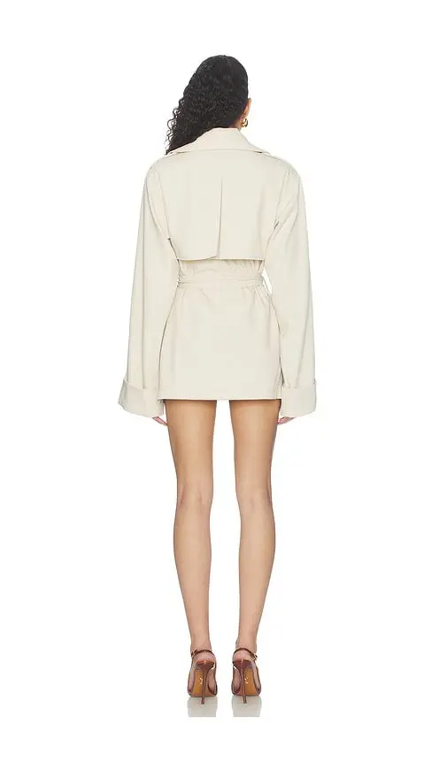 SNDYS. Myka Funnel Neck Trench Dress In Tan
