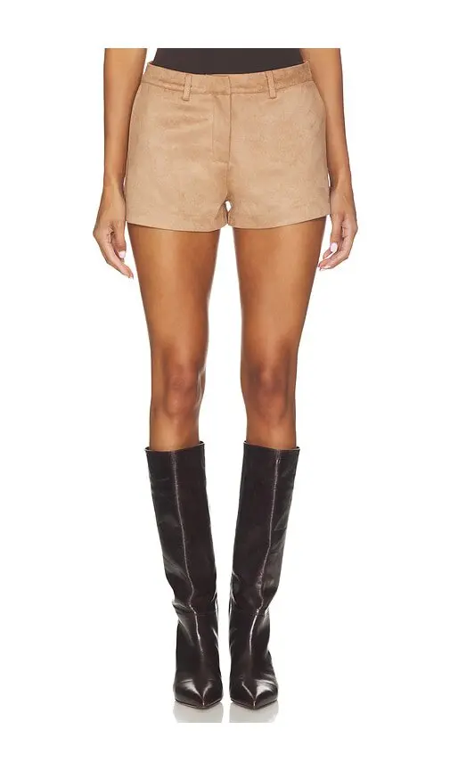 SNDYS. Archer Faux Suede Short - Tan