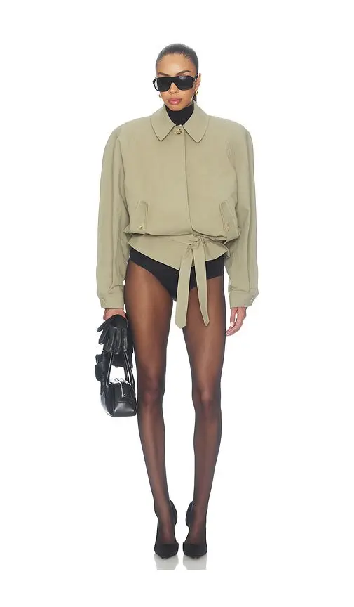 Magda Butrym Tie Waist Jacket In Beige