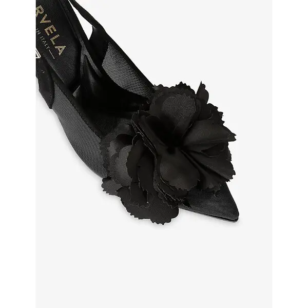 Carvela Positano Flower Heeled Woven Slingback Courts