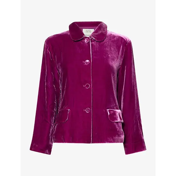 REFORMATION X Alexa Chung Pepo Velvet Jacket - Pitaya