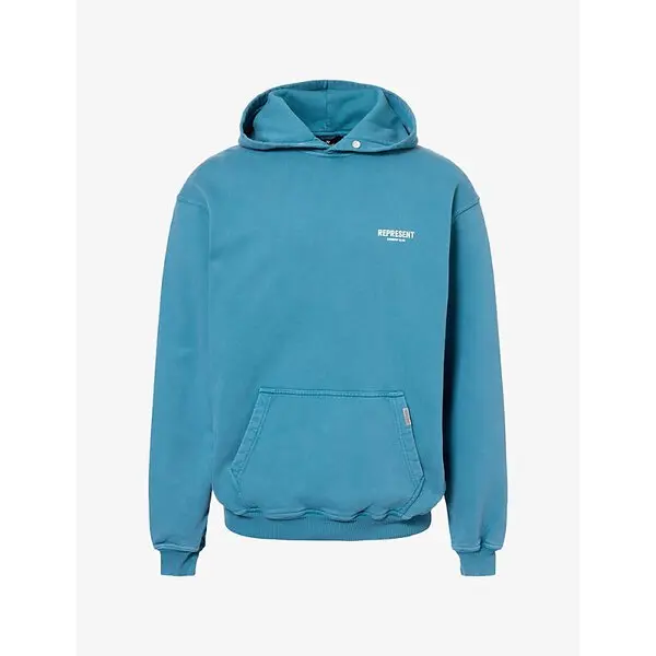 REPRESENT Owners Club Logo-print Cotton Hoody - Tide