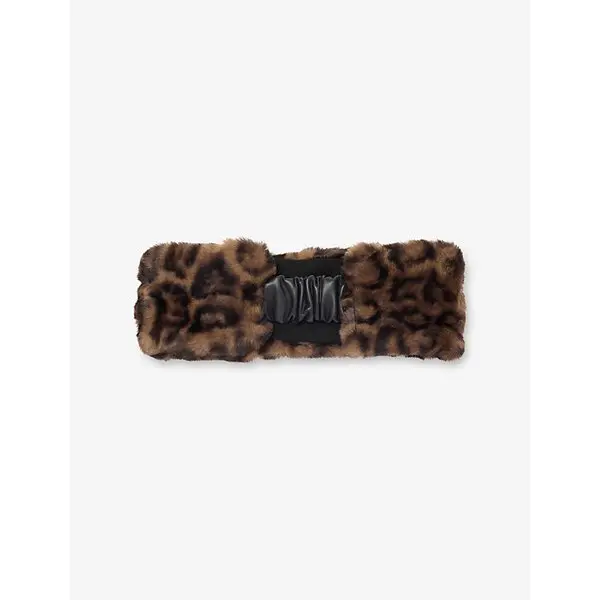 Apparis Eleni Leopard-print Faux-fur Headband