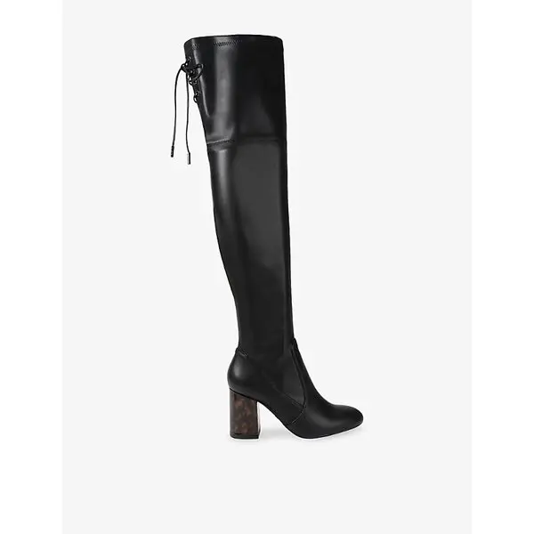 Carvela Vito Faux-leather Heeled Over-the-knee Boots - Black/comb