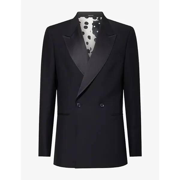 Paul Smith Double-breasted Wool Tuxedo Jacket - Black