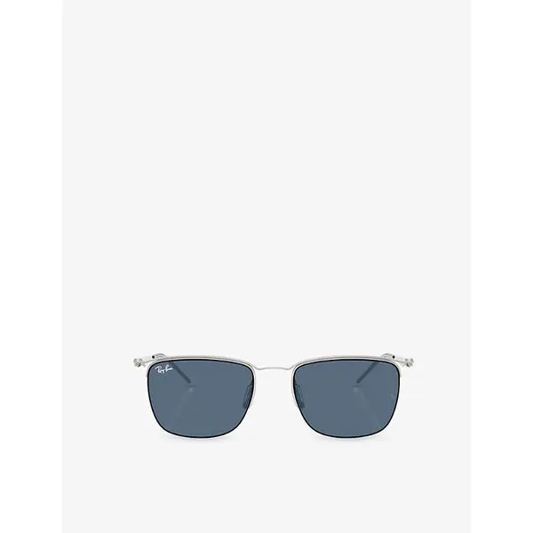 Ray-ban Rb8550 Square-frame Metal Sunglasses - Silver