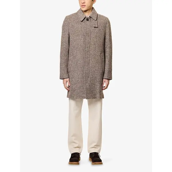 Gant Herringbone Wool-blend Car Coat