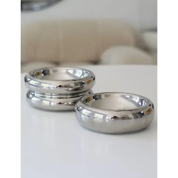 CATENARY HOME Halo Chrome Elevated Pet Bowl