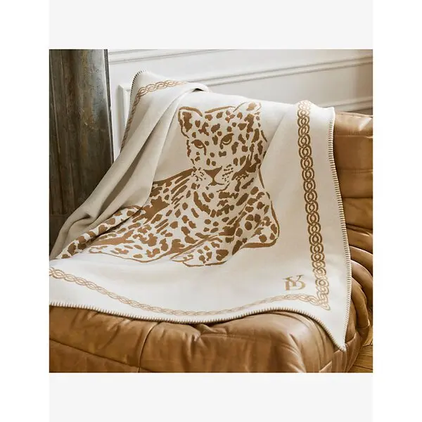 YVES DELORME Léopard Merino-wool Throw