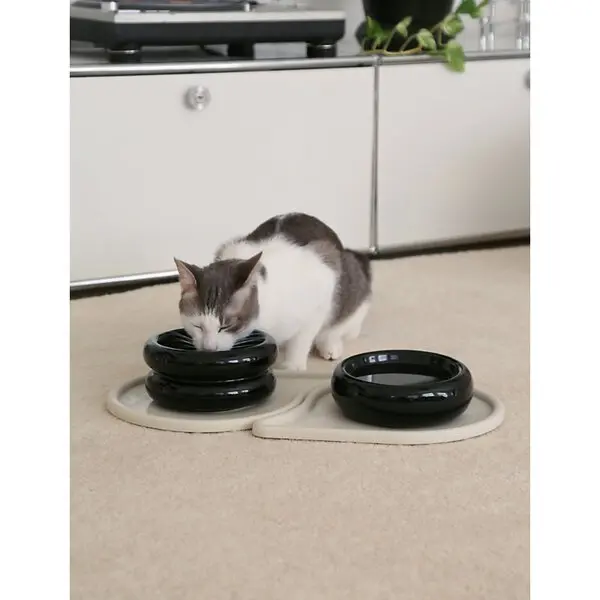 CATENARY HOME Halo Onyx Ceramic Pet Bowl