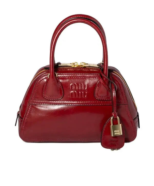 Miu Miu Vivant Shiny Leather Mini-bag - Ruby Red