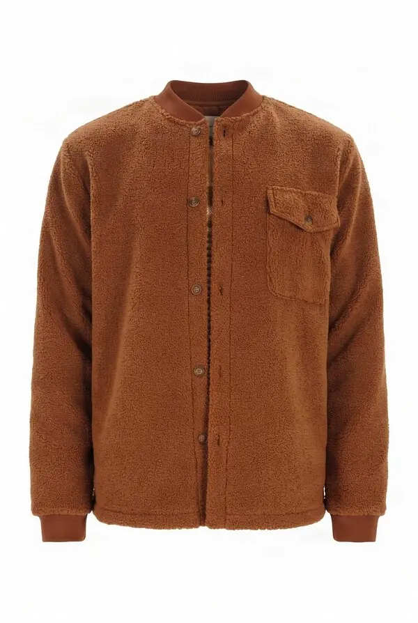 KOMODO Cole Recycled Fleece Overshirt Camel