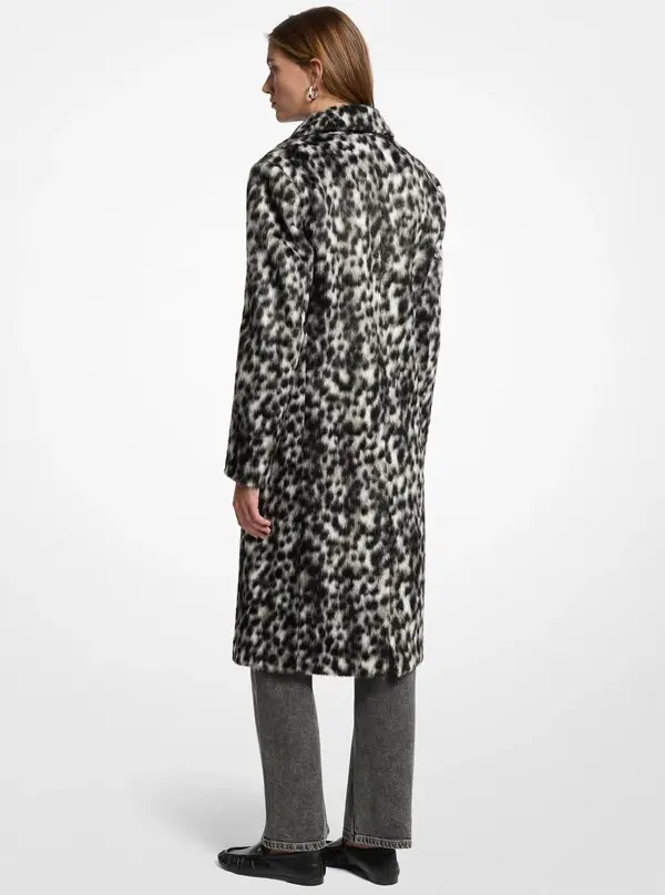 Michael Kors Leopard Print Faux Fur Coat In Size By