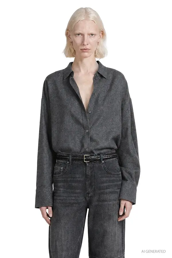 Max Mara Wool Flannel Shirt - Grey