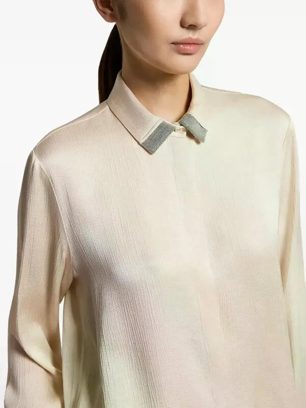 Peserico Beaded-collar Long-sleeve Shirt