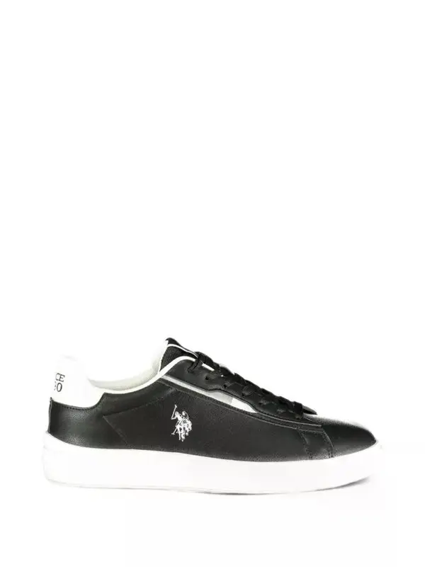 U.s. Polo Assn. Logo-embroidered Low-top Sneakers - Black
