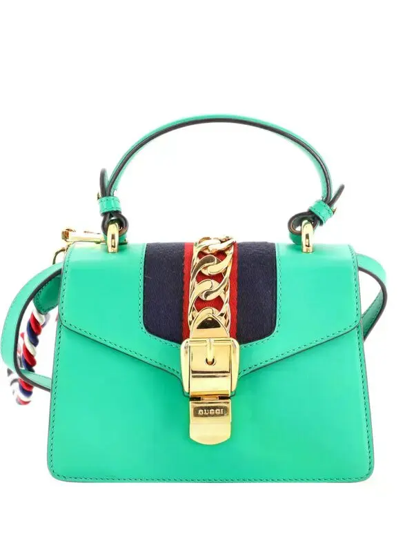 Gucci Sylvie Top Handle Bag Leather Mini Satchel
