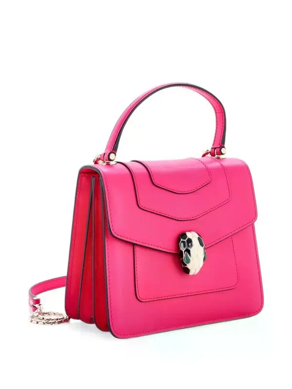 BVLGARI Serpenti Forever Top Handle Bag Leather Small Satchel