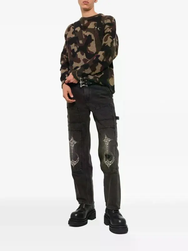 THUG CLUB Tc Infintry Camouflage-pattern Sweater