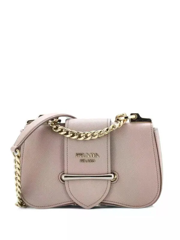 Prada Sidonie Chain Saffiano Leather Medium Shoulder Bag - Neutrals