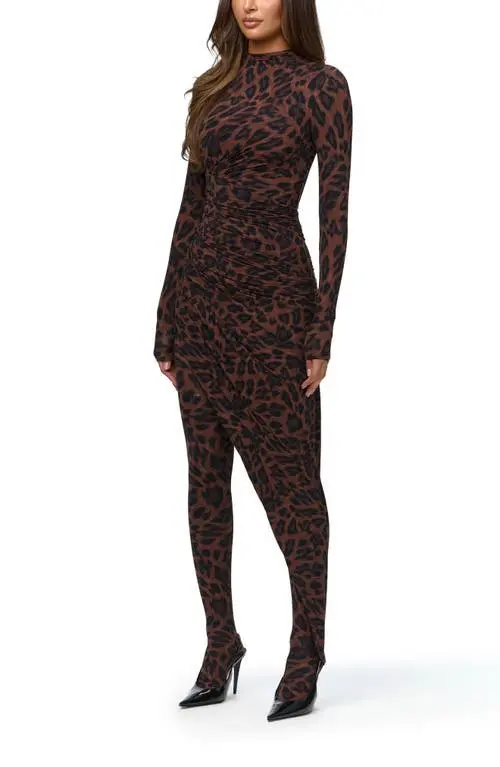 Naked Wardrobe Funnel Neck Long Sleeve Jumpsuit Dress