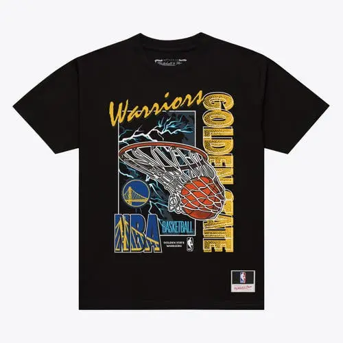 Mitchell & Ness Golden State Warriors Lightning Swish T-shirt - Black