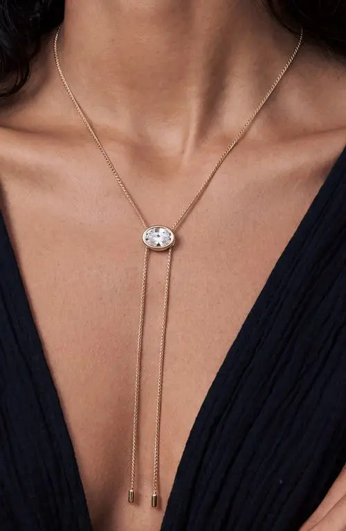 Ettika Crystal Bezel Bolo Necklace