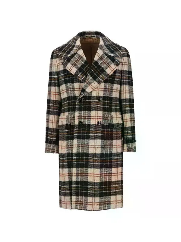 GABRIELE PASINI Check Double-breasted Coat - Neutrals