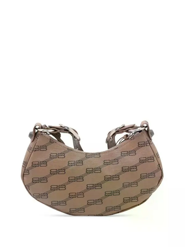 Balenciaga 2020-2026 Mini Bb Monogram Coated Canvas Le Cagole Satchel