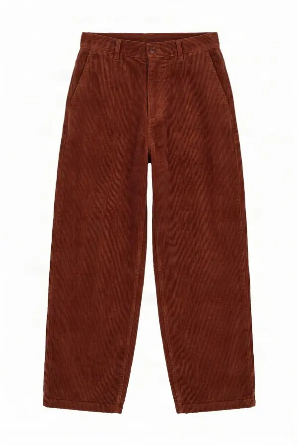 KOMODO Wayne Organic Cotton Cord Trousers Chestnut - Brown