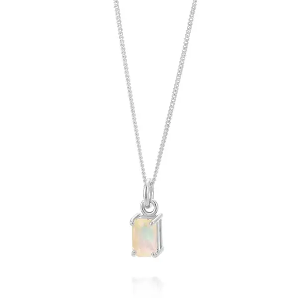 NELLOU JEWELLERY Opal Octavia Necklace - Silver