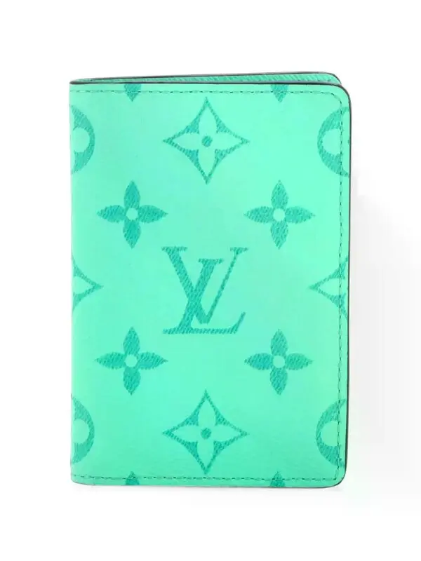 LOUIS VUITTON Pocket Organizer Monogram Taigarama Small Wallets - Green