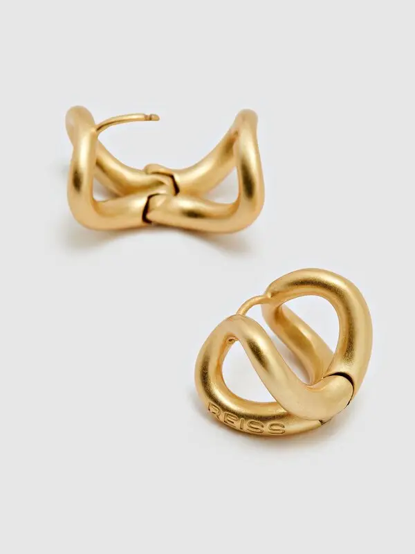 REISS Phoebe Double-loop Huggie Earrings