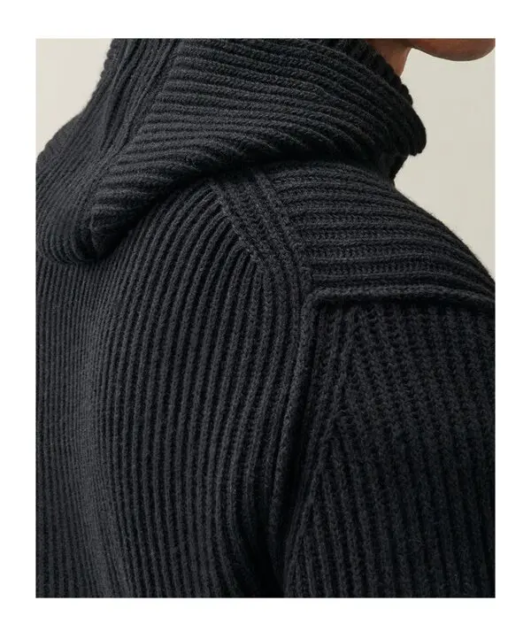 C.P. COMPANY Lambswool Hooded Lens Zip Sweater
