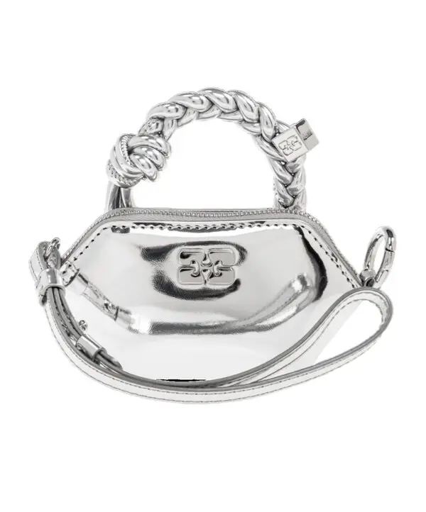 GANNI Mirror-effect Pouch Bag - White