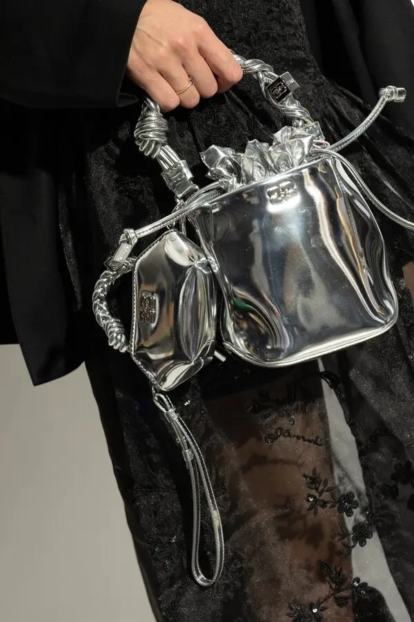 GANNI Mirror-effect Pouch Bag