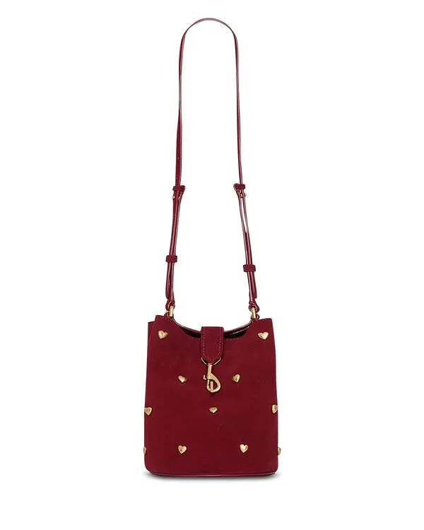 Rebecca Minkoff Heart Studded Suede Bucket Bag