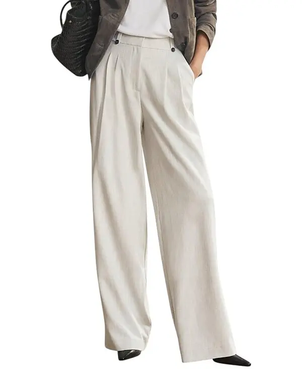 Mint Velvet Tailored Wide Trousers - Grey