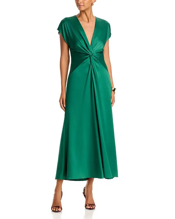 Kobi Halperin Maxon Twist Front Midi Dress - Pine
