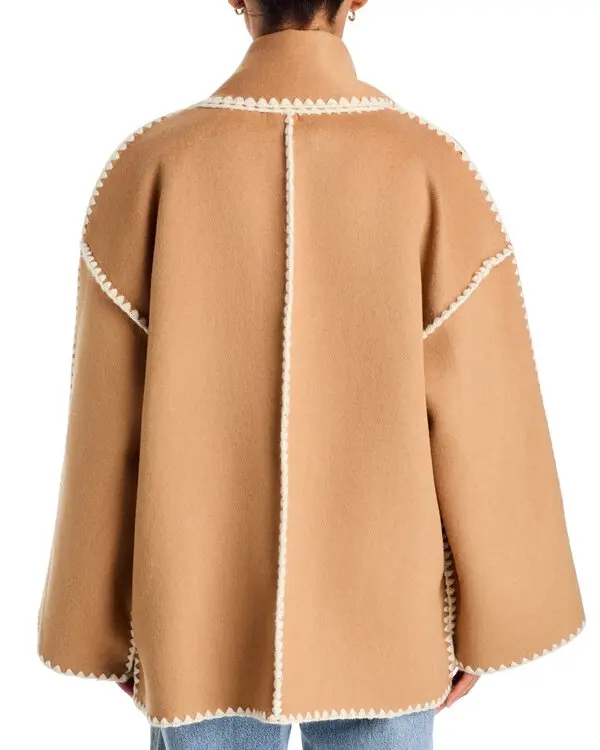 A.REN A. Ren Eliette Blanket Stitch Double Face Scarf Coat