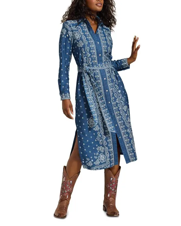 Tommy Bahama Bandana Bay Cotton Long Sleeve Midi Dress