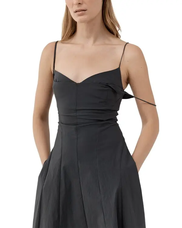ST. AGNI Paneled Bustier Midi Dress