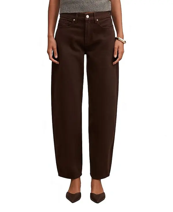 EVER NEW Emma Mid Rise Barrel Jeans - Chocolate