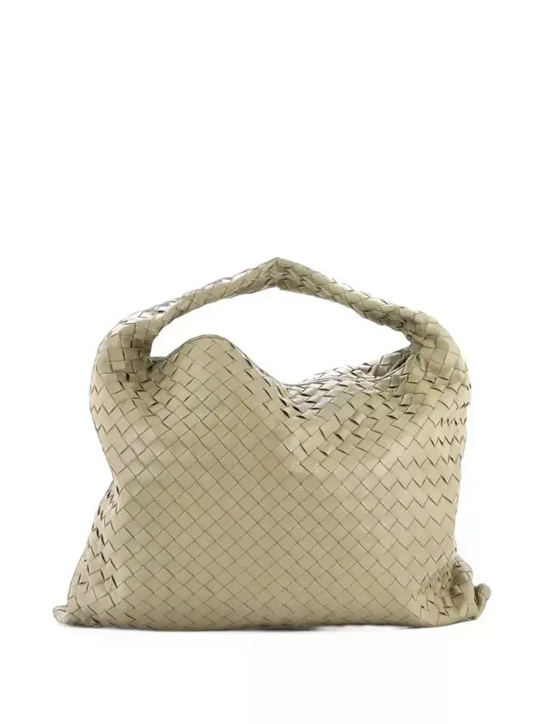 Bottega Veneta Hop Intrecciato Leather Large Hobo Bag - Neutrals