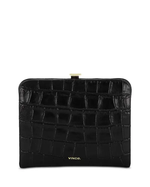 Vince Croc-embossed Leather Frame Wallet