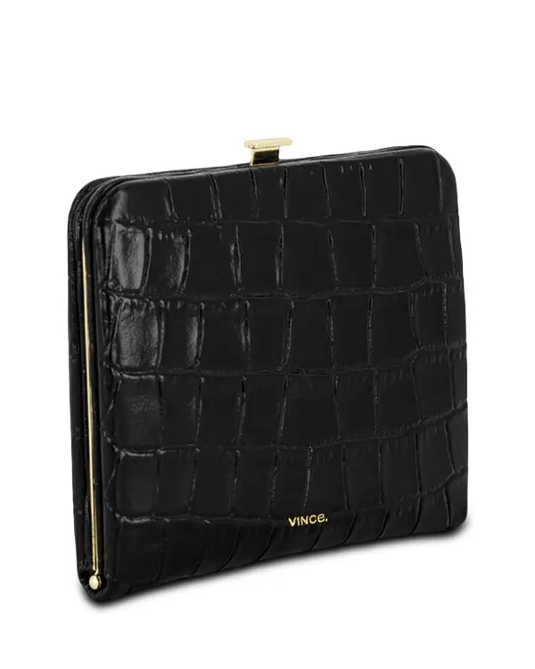Vince Croc-embossed Leather Frame Wallet