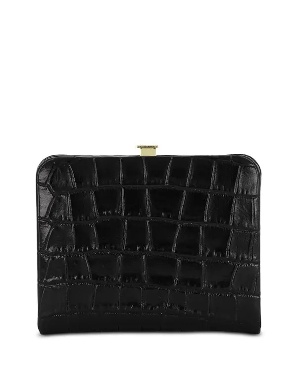 Vince Croc-embossed Leather Frame Wallet